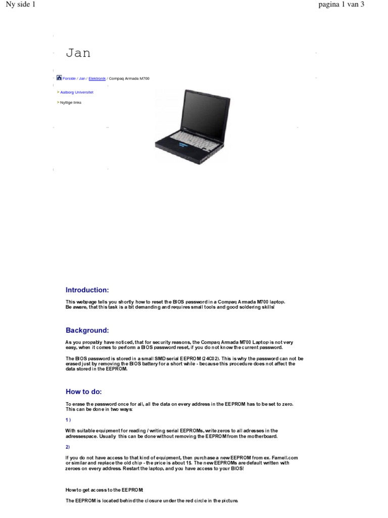 Compaq Armada M700 Specifications | PDF