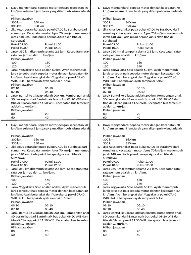 Dayu Mengendarai Sepeda Motor Dengan Kecepatan 70 KM | PDF