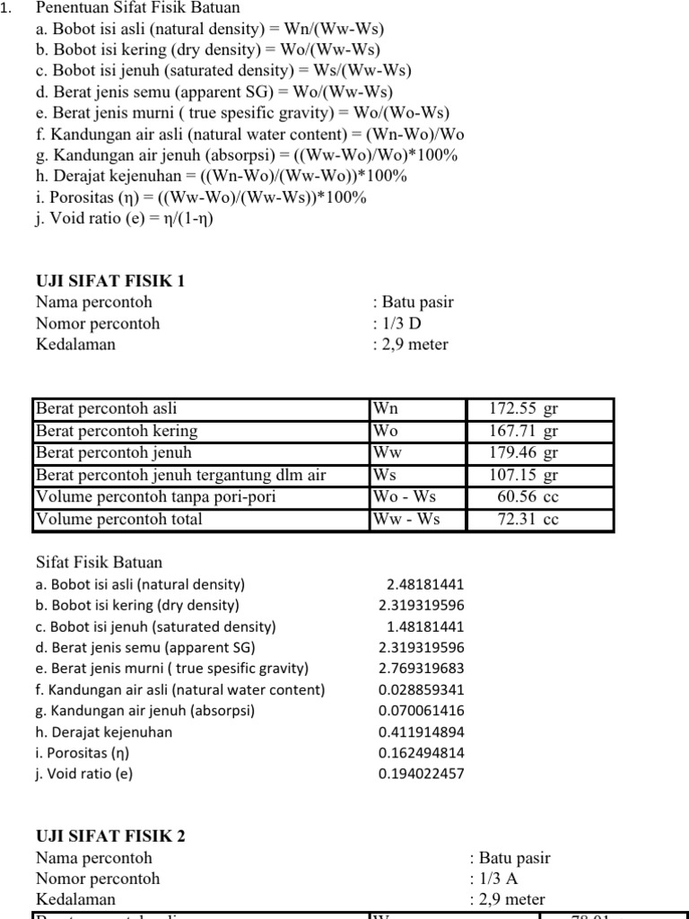 Uji Sifat Fisik Dan UCS (Mekbat) | PDF | Ilmu Sosial