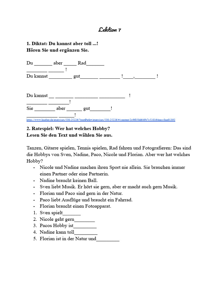 Hören Lek 7, 8 | PDF