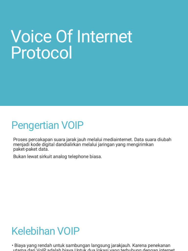 Voice of Internet Protocol VOIP | PDF