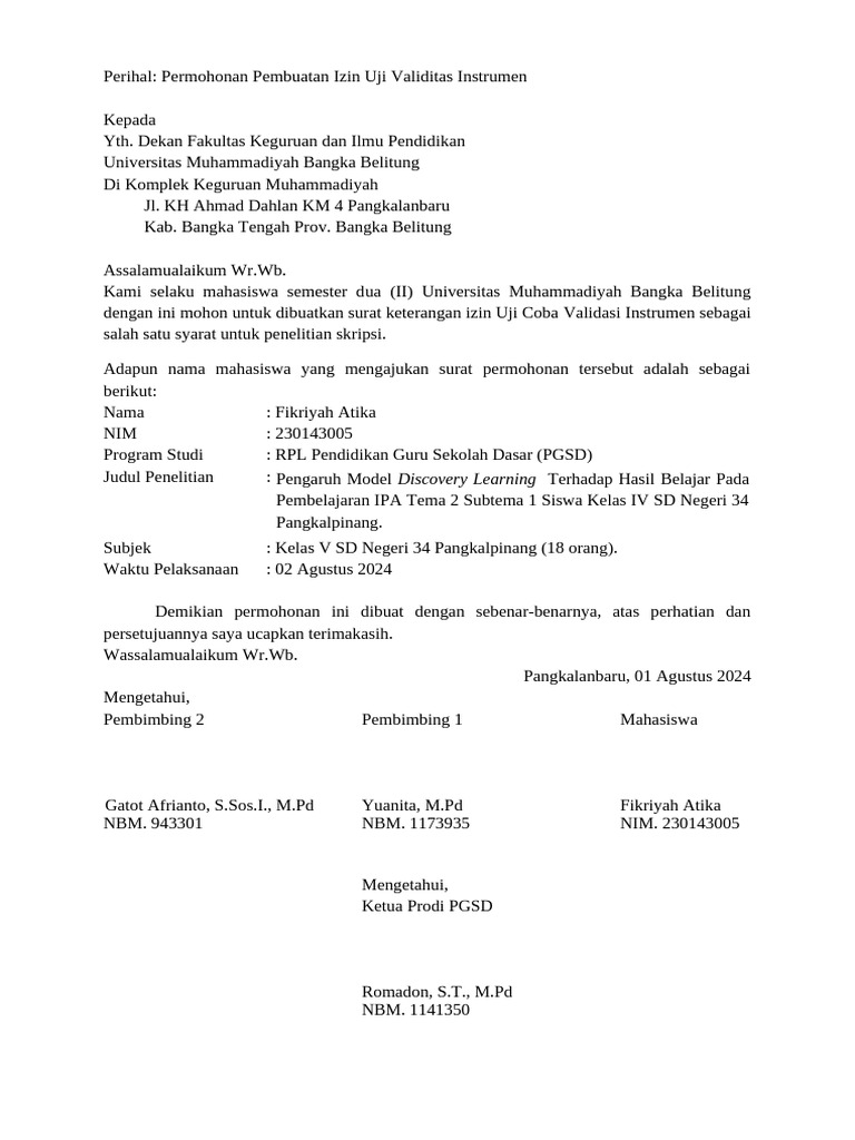 Uji Validitas Instrumen | PDF