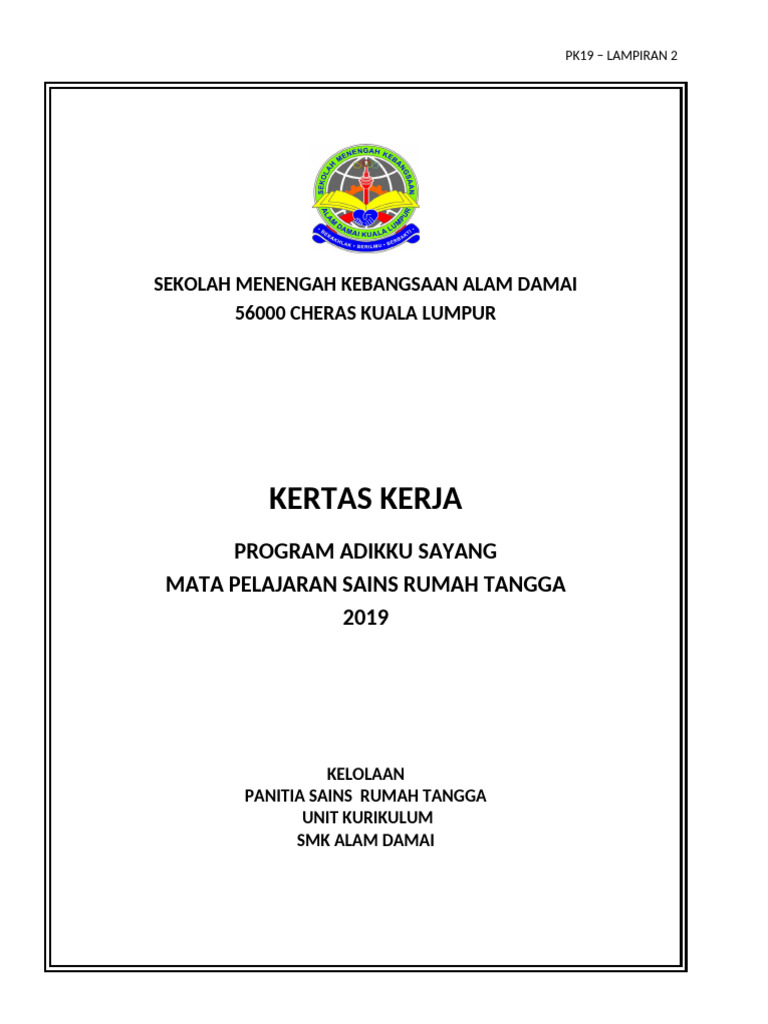Kertas Kerja Program Klinit - SRT 2019 | PDF