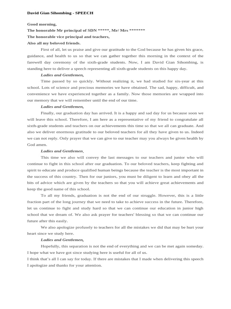 Farewell Speech | PDF