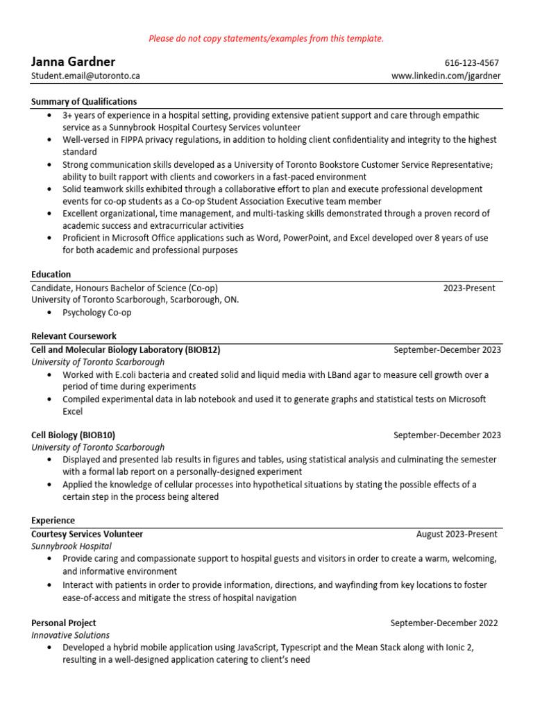 Master Resume - Example-1 | PDF | Microsoft Excel