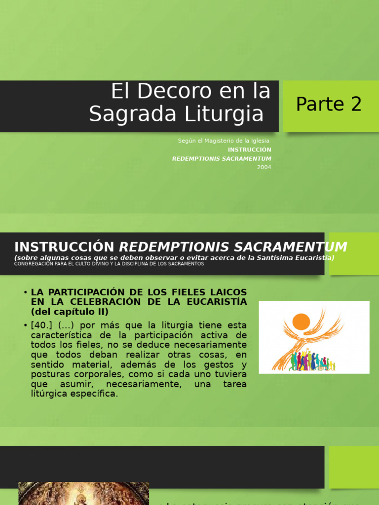 El Decoro en La Sagrada Liturgia Part 2 | PDF