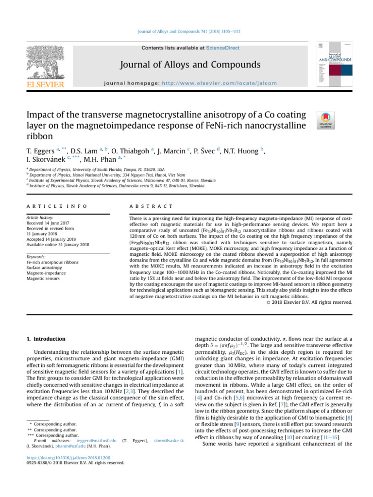 Impact of The Transverse Magnetocrystalline Anisotropy of A Co Coating Layer On The ...