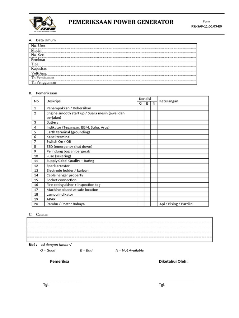 PSJ-SAF-110003-R0 - PP FK Power Generator | PDF