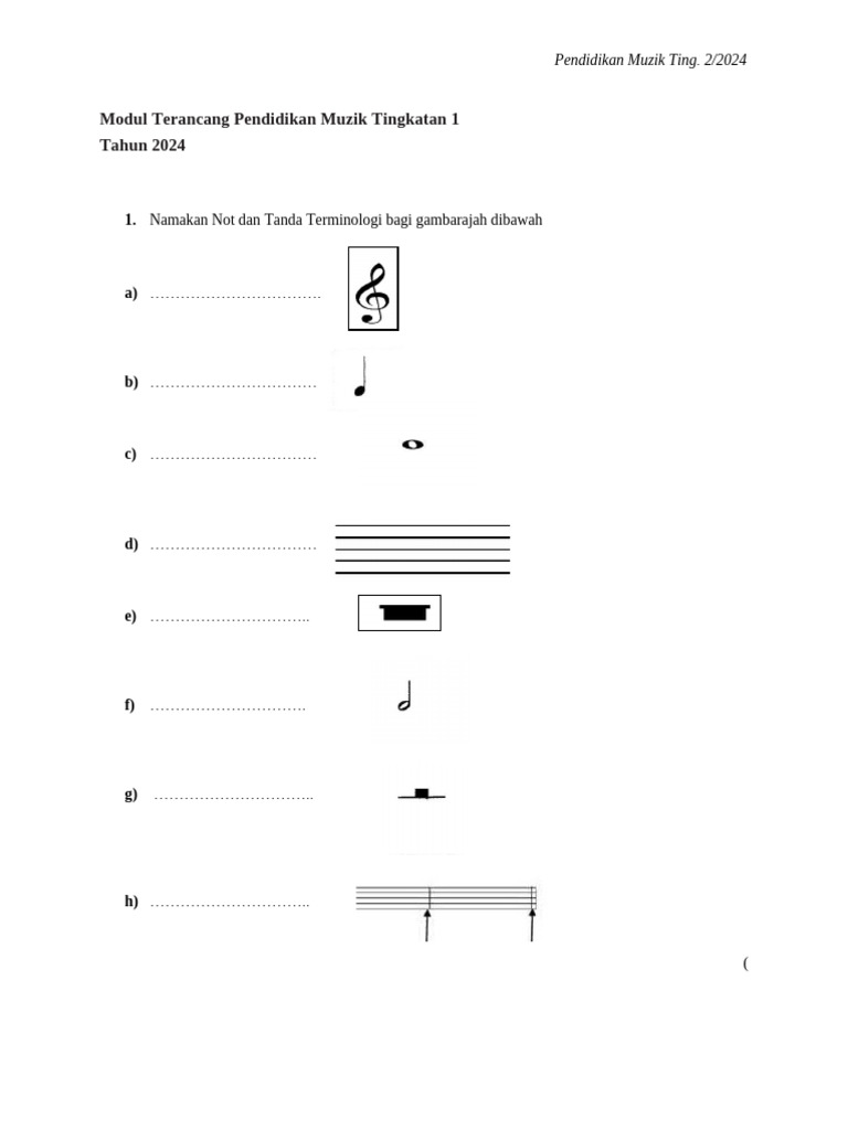 Modul Terancang Pendidikan Muzik Tingkatan 1 | PDF