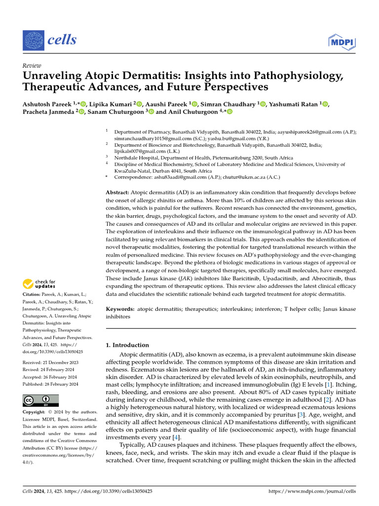 Atopic Dermatitis | PDF