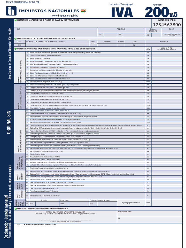 formulario 200 400 608 | PDF