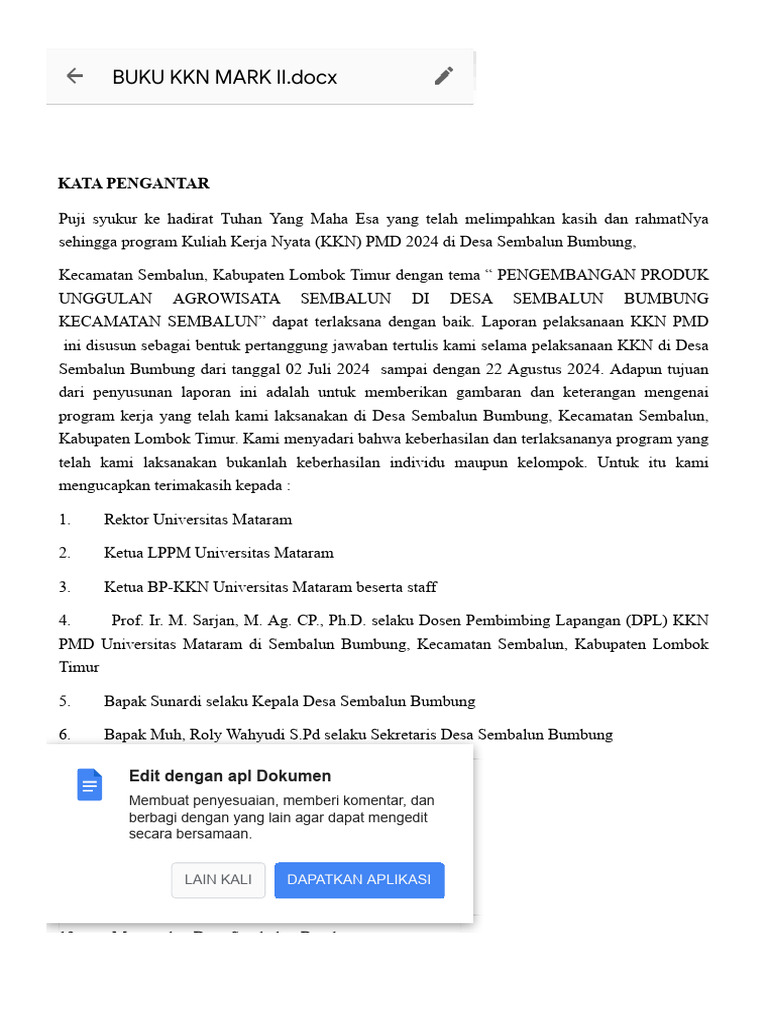 Buku KKN Desa Sembalun Bumbung | PDF | Ilmu Sosial | Sains & Matematika