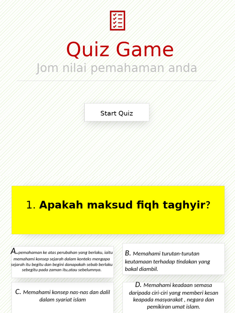 Quizz Fiqh Taghyir | PDF
