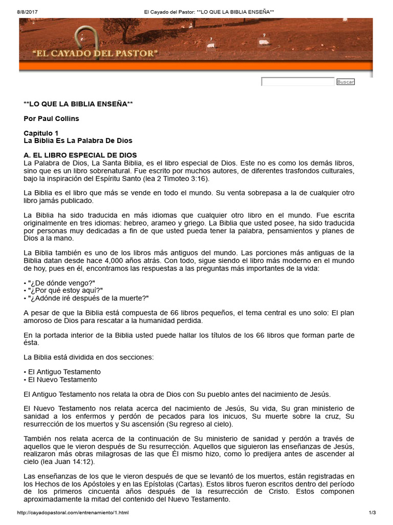 1 El Cayado Del Pastor - LO QUE LA BIBLIA ENSEÑA | PDF