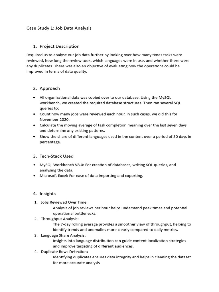 Project 3 Operation Analytics and Investigating Metric Spike | PDF