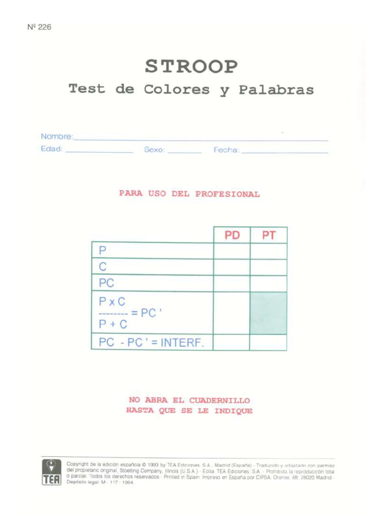 2 Stroop Protocolo | PDF