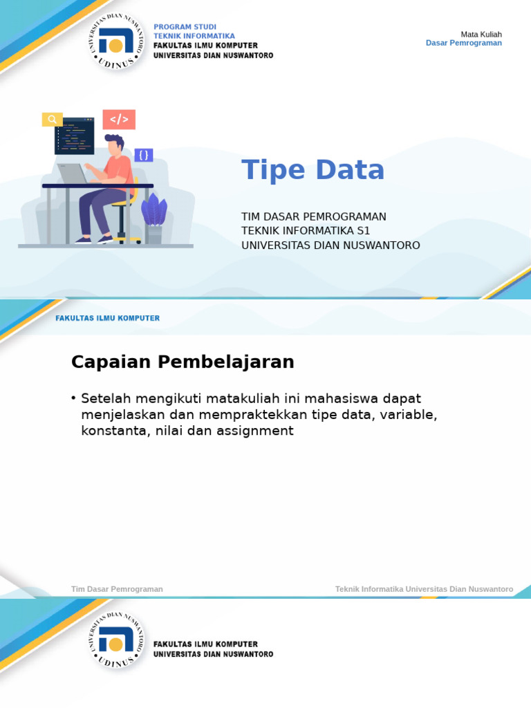 Pertemuan 2 - Tipe Data | PDF
