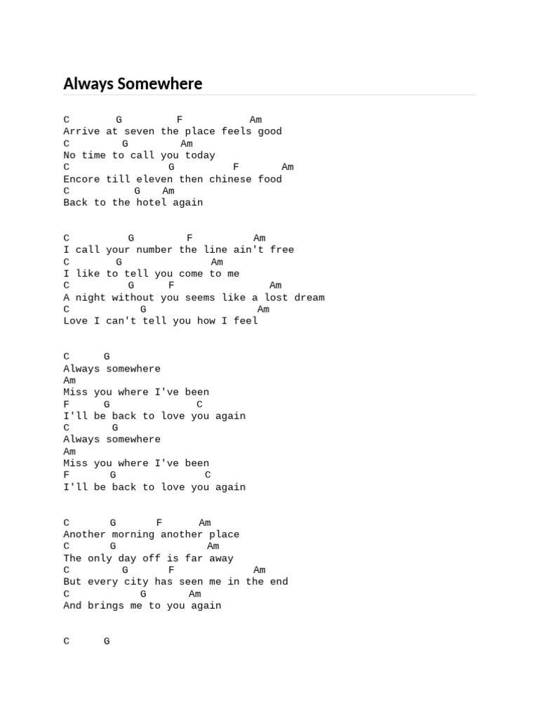 Always Somewhere | PDF