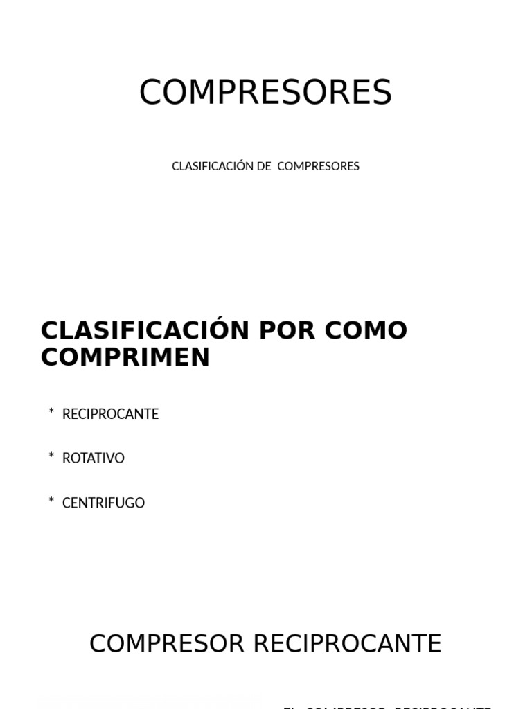 Clasificación de Compresores | PDF