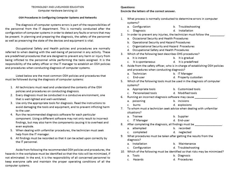 OSH Concept Note and Activity | PDF