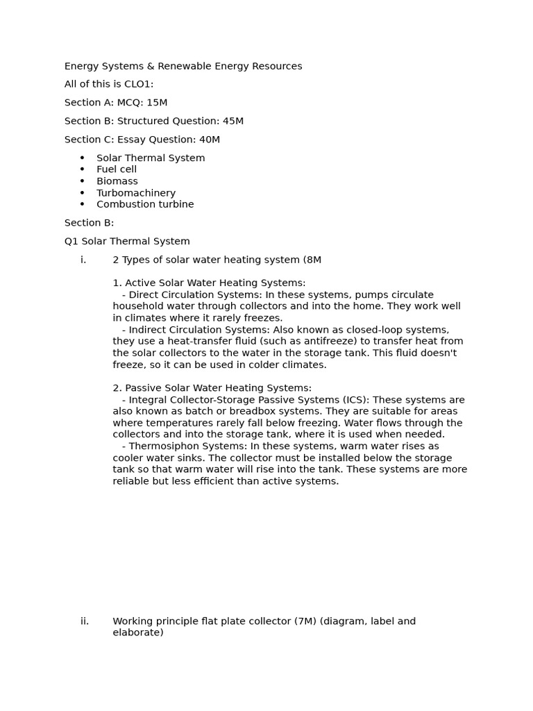 Final Exam Energy System | PDF