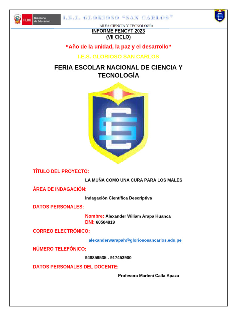 Informe Fencyt 2023 | PDF