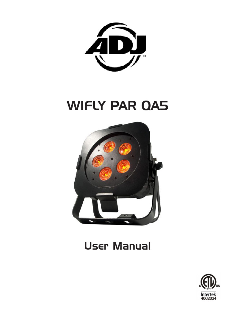 ADJ Wifly Par QA5 - User Manual | PDF | Electrical Connector | Electrical Components