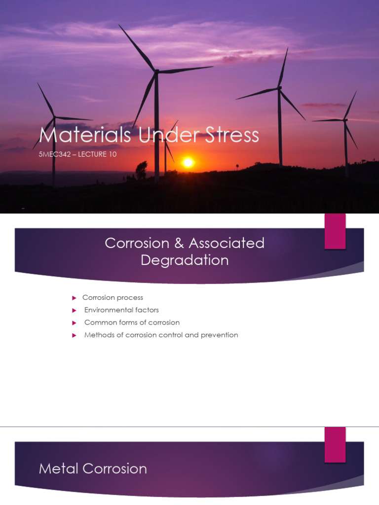 Materials Under Stress - Lecture No 10 | PDF | Corrosion | Technology ...