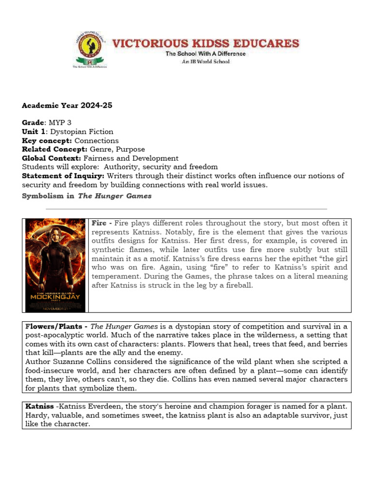 Symbolism in The Hunger Games PDF | PDF