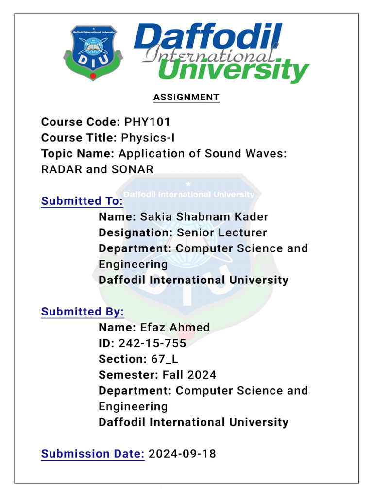 Cover Page Output | PDF