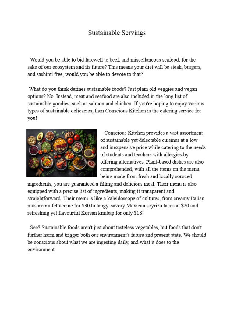 School Magazine Article-Conscious Kitchen | PDF
