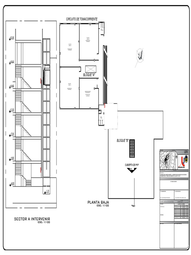 Planos Electrico Ascensor Arq.-Lamina - 01 | PDF