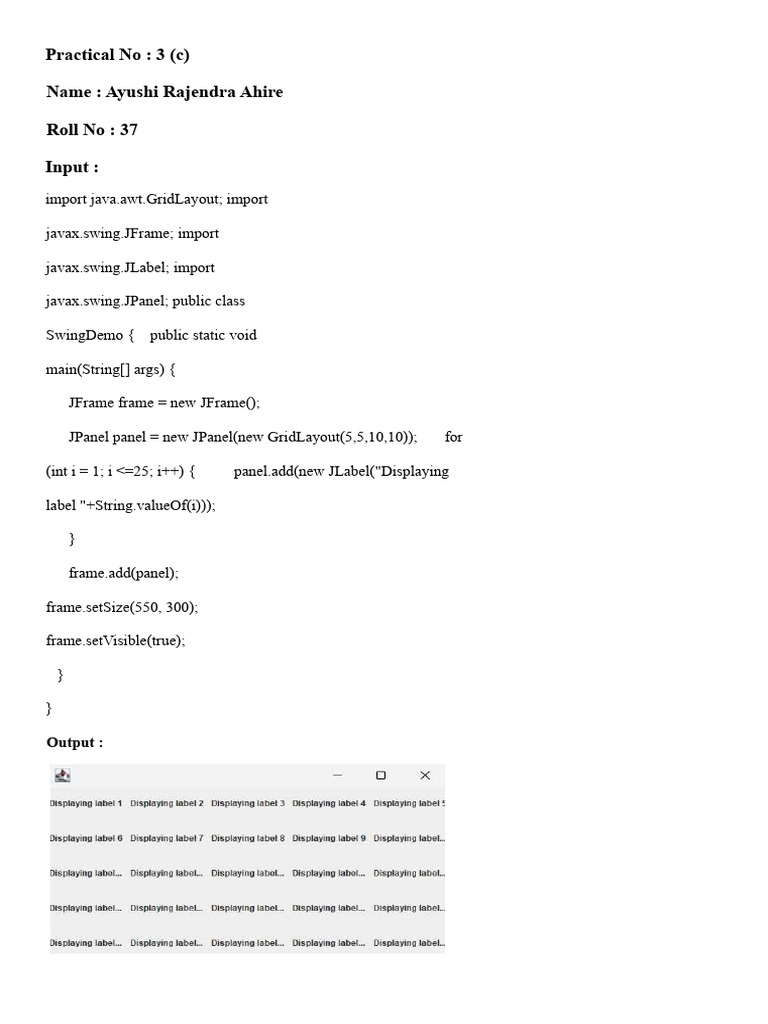 Practical No 3 (C) - Rohit | PDF
