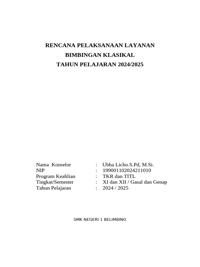 RPL Bimbingan Dan Konseling | PDF