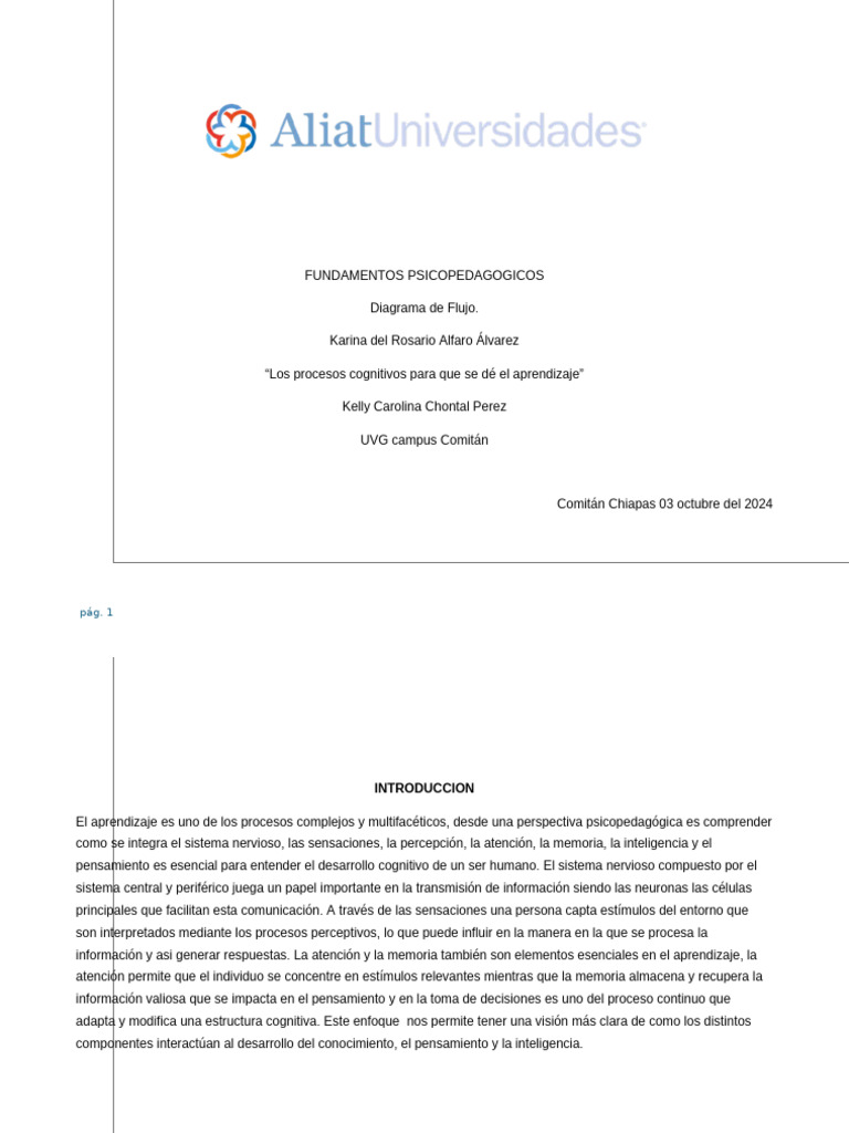 Provecto 1. Fundamentos Psicopedagogicos | PDF