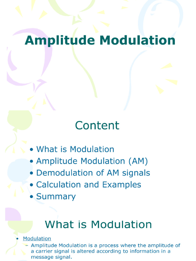Amplitude Modulation | PDF
