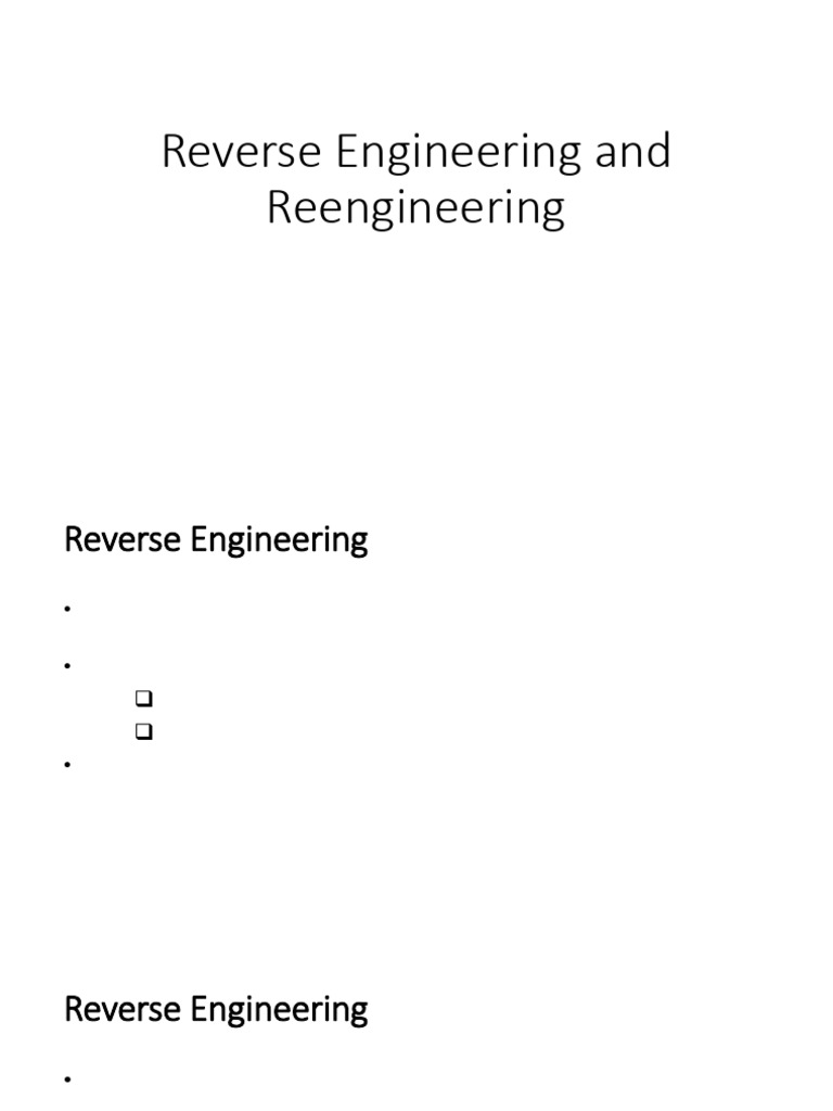 Reverse Engineering and Reengineering Slides-1 | PDF