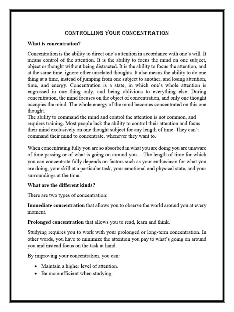 Opic 10 Improving Your Concentration | PDF