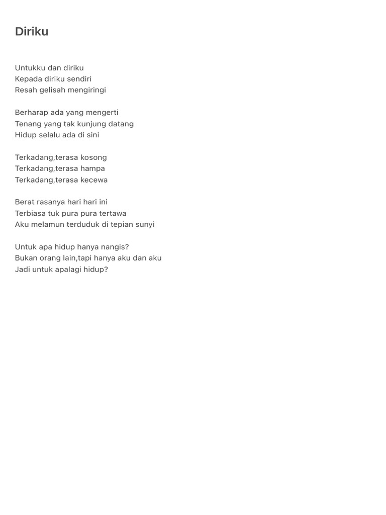 Puisi Aulia Rahmawati "Diriku" | PDF