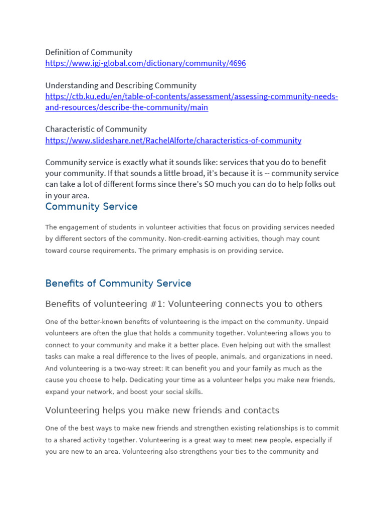 Definition of Community | PDF