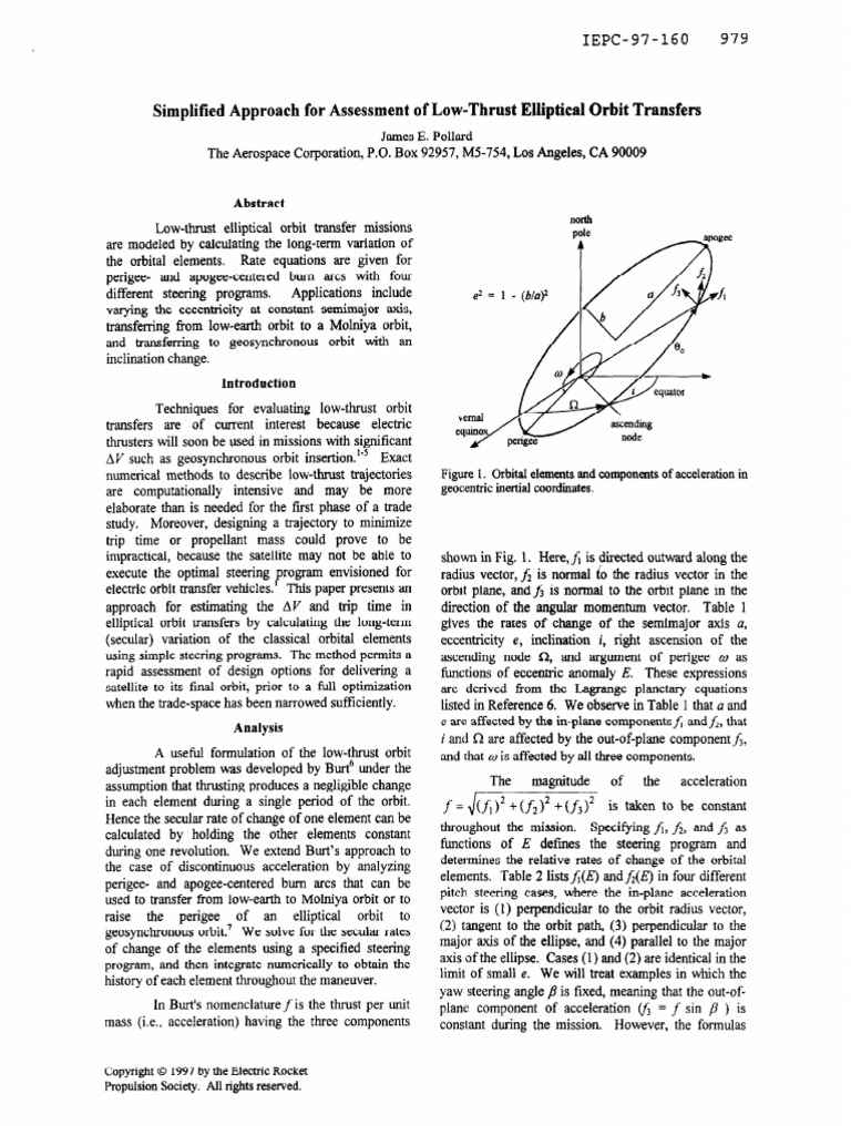 Simplified Approach For Assessment of Low-Thrust Elliptical Orbit Transfers | PDF