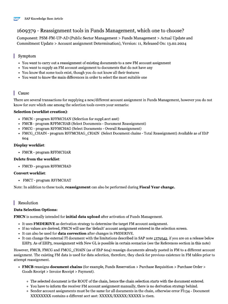 Reassignment Tools in Funds Management, Which One To Choose | PDF