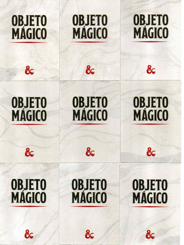 Tarjetas de Objetos Magicos | PDF