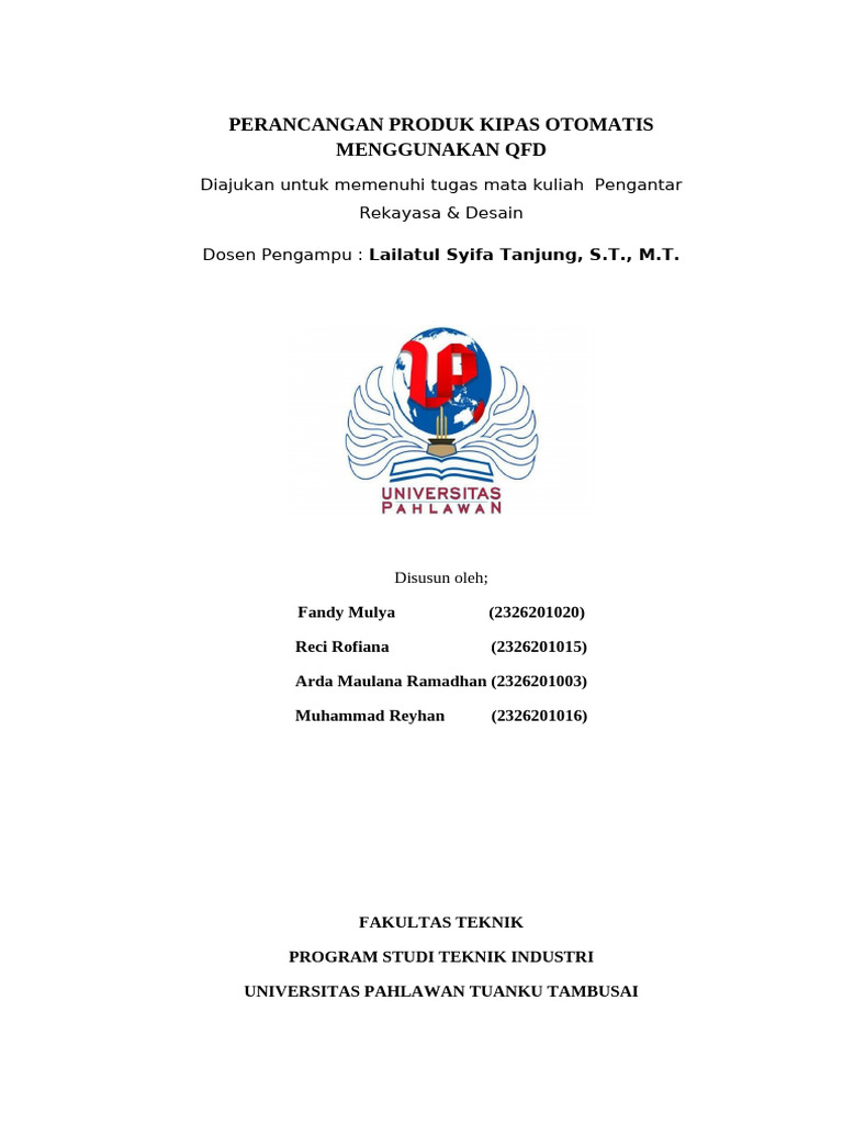 QFD Kelompok 1 | PDF