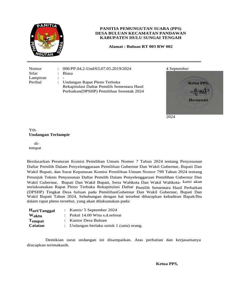 03 Draft Undangan DPSHP PPS | PDF