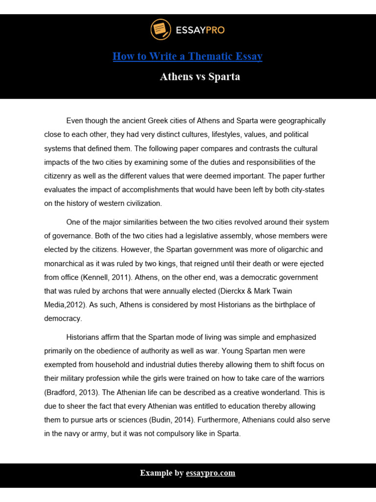 Thematic Essay Example 1 | PDF