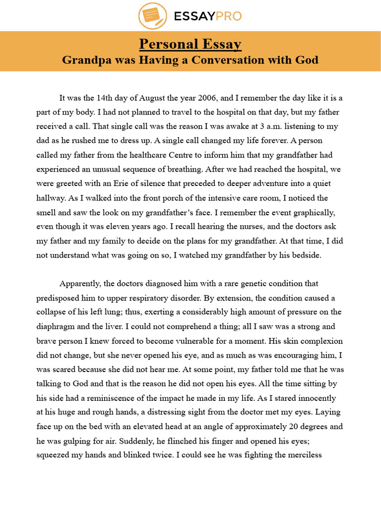 Grandpa Was Having A Conversation With God | PDF