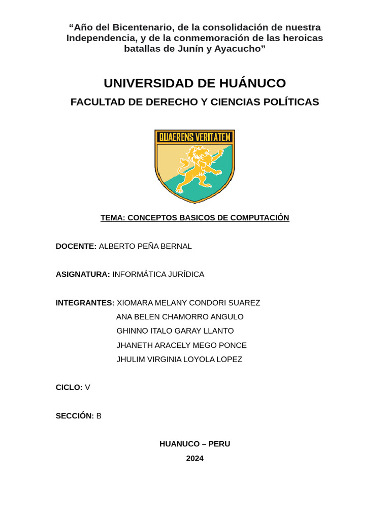 Grupo 2 Conceptos Basicos de Computación | PDF