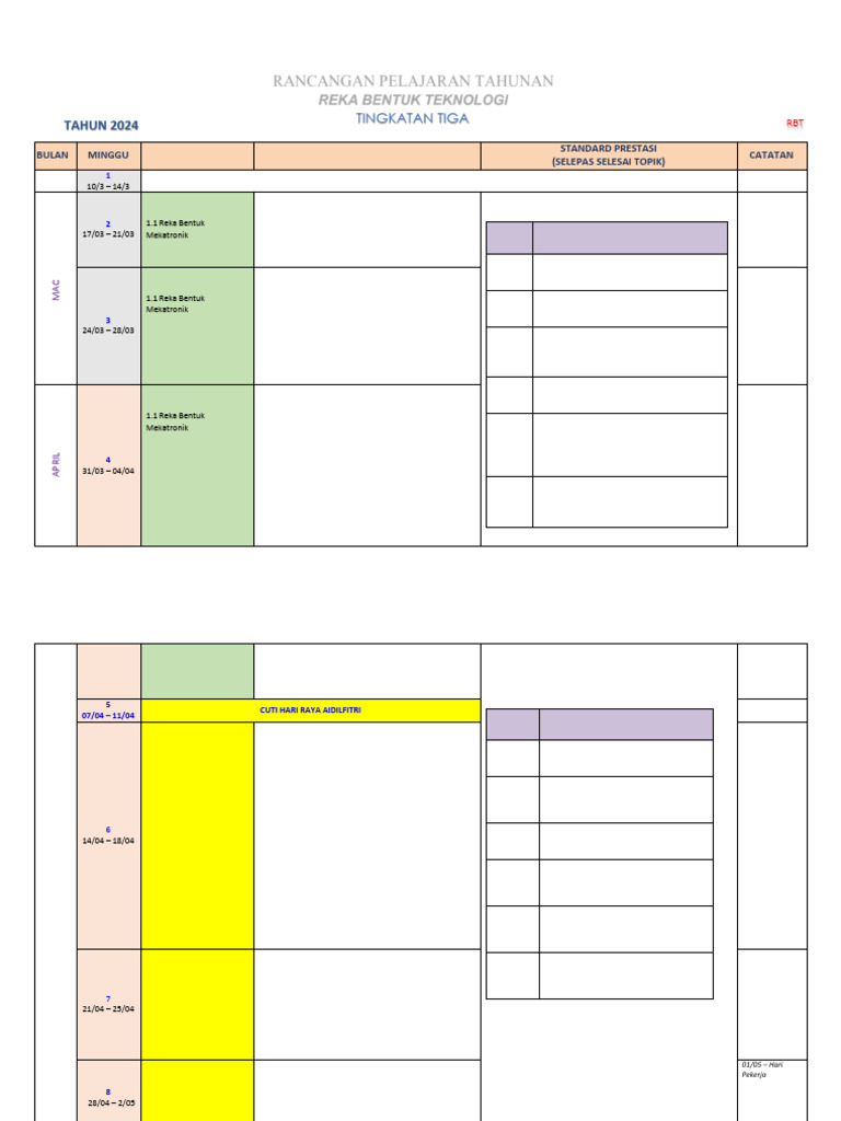RPT RBT Ting 3 2024 | PDF