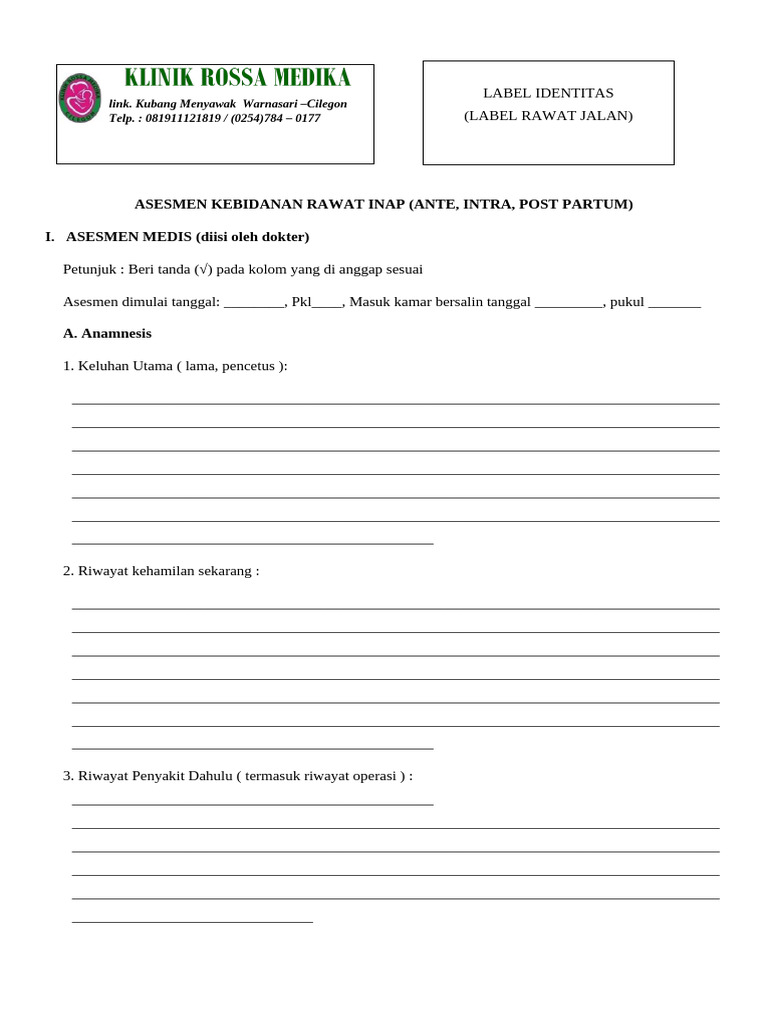 Asesmen Kebidanan | PDF